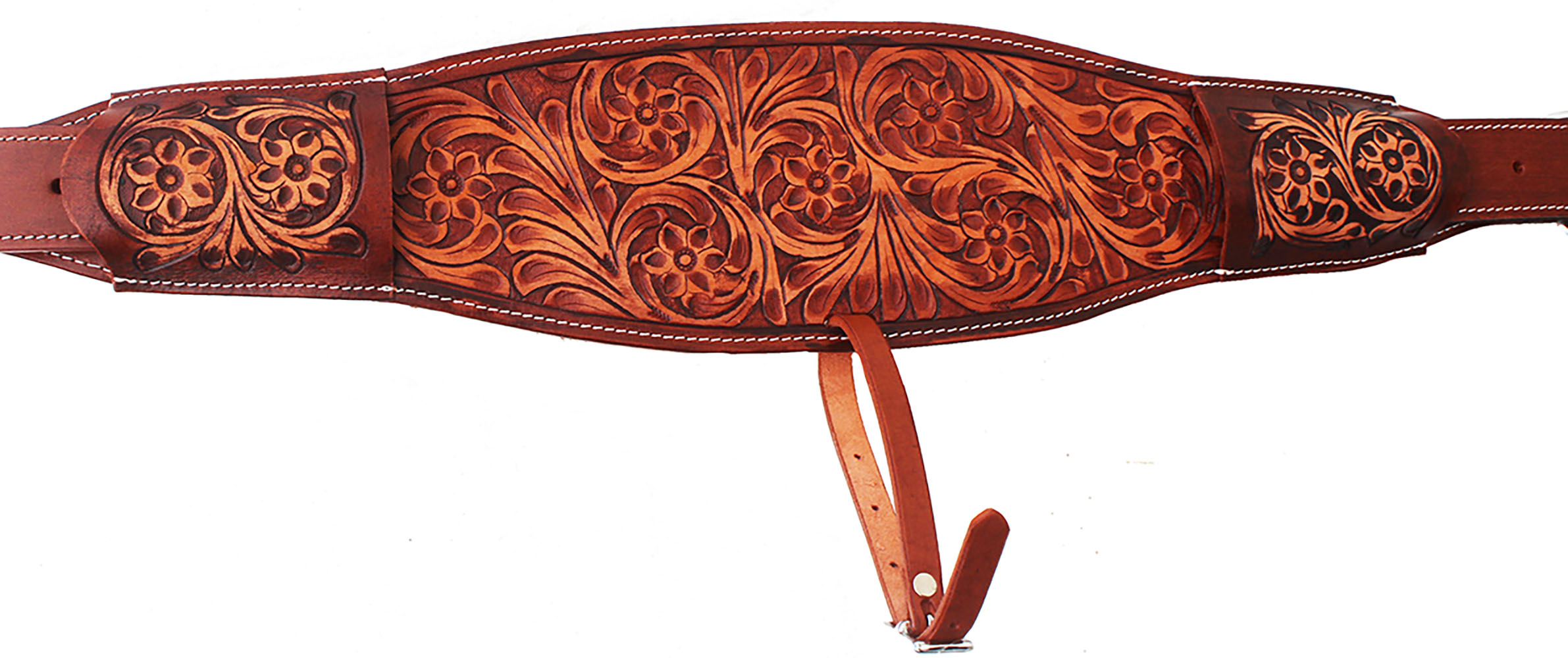 Horse Western Floral Tooled Leather Rear Flank Back Saddle Cinch ...