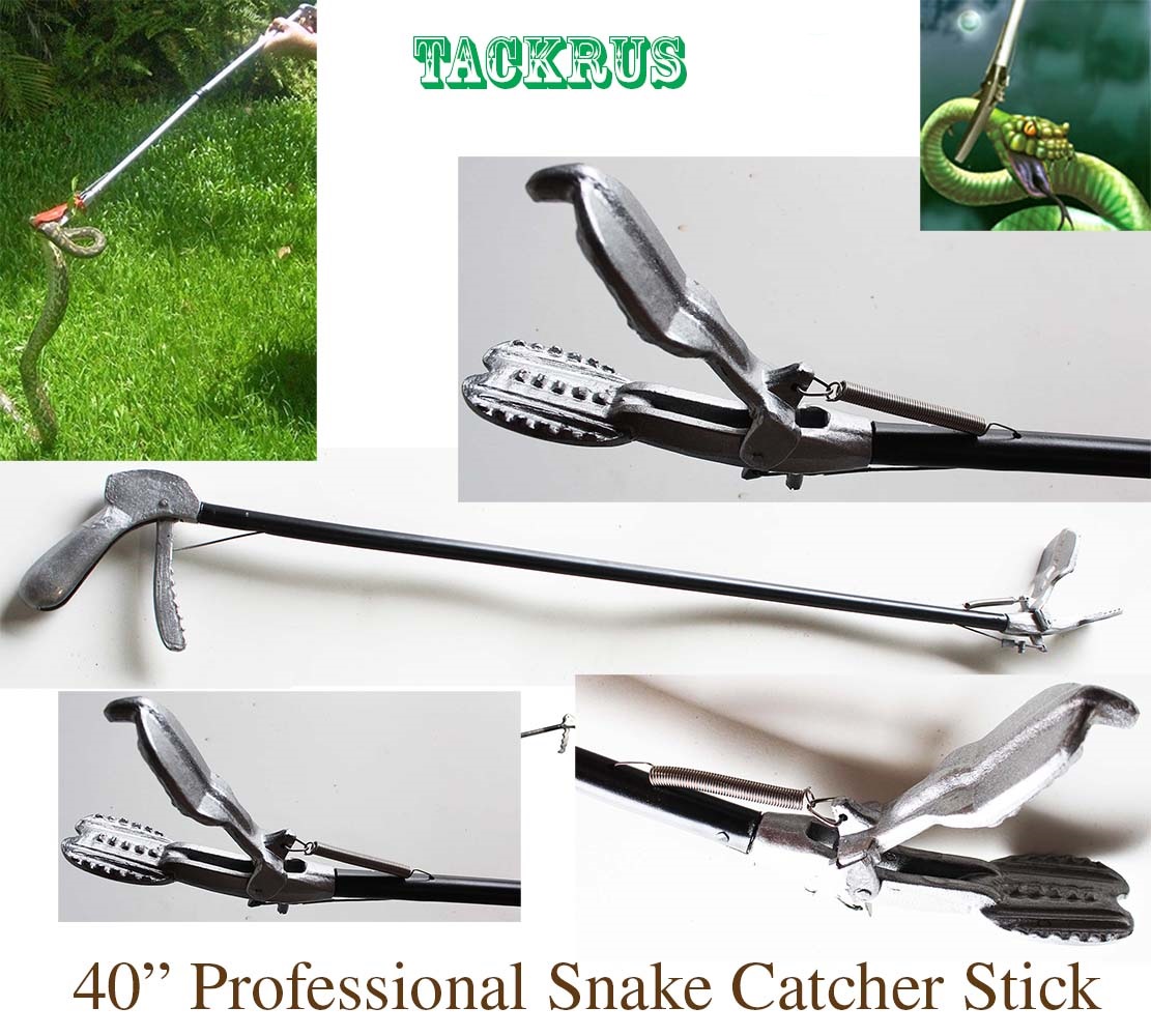 Heavy SNAKE TONGS Reptile Grabber Rattle Snake Catcher JAW Handling ...