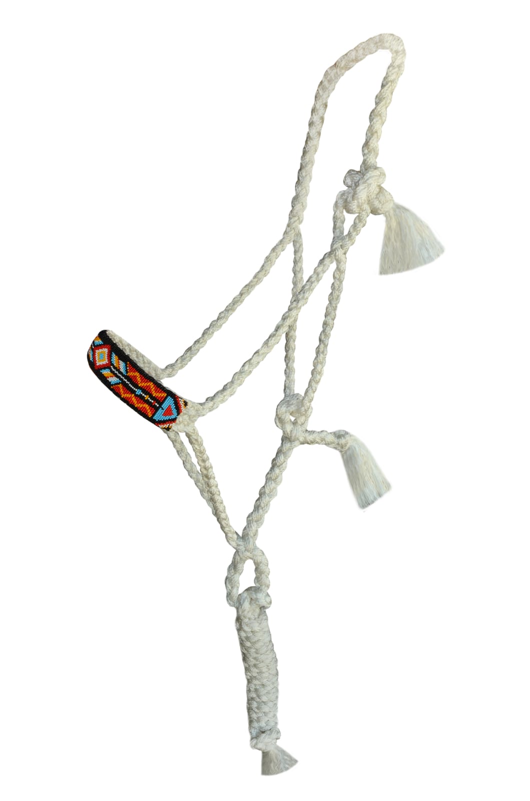 Challenger Horse Nylon Beaded Arrow Noseband Braided White Mule Tape ...