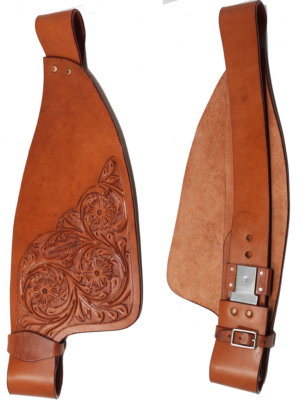 Challenger Horse Western Adult Tooled Leather Replacement Saddle Fender ...