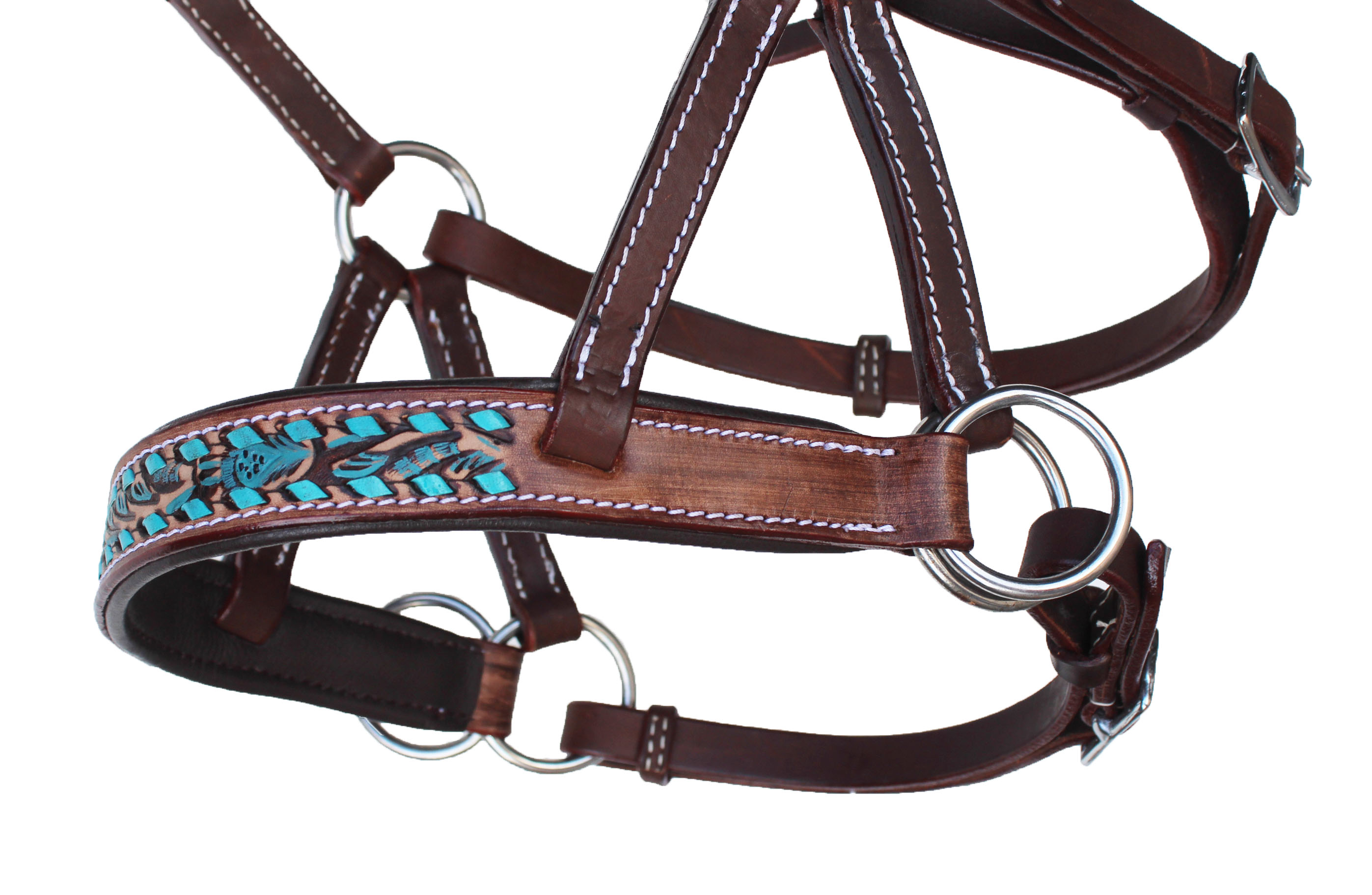 Horse Western Leather Bitless Sidepull Bridle Split Reins 77RS25 | eBay