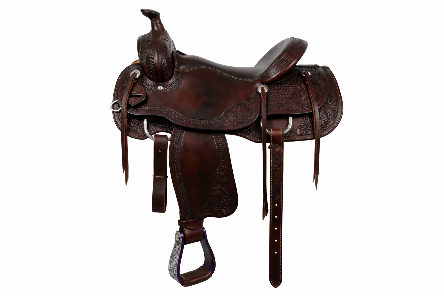 Horse Western 5" Slanted Offset Angled Engraved Aluminum Show Stirrups ...